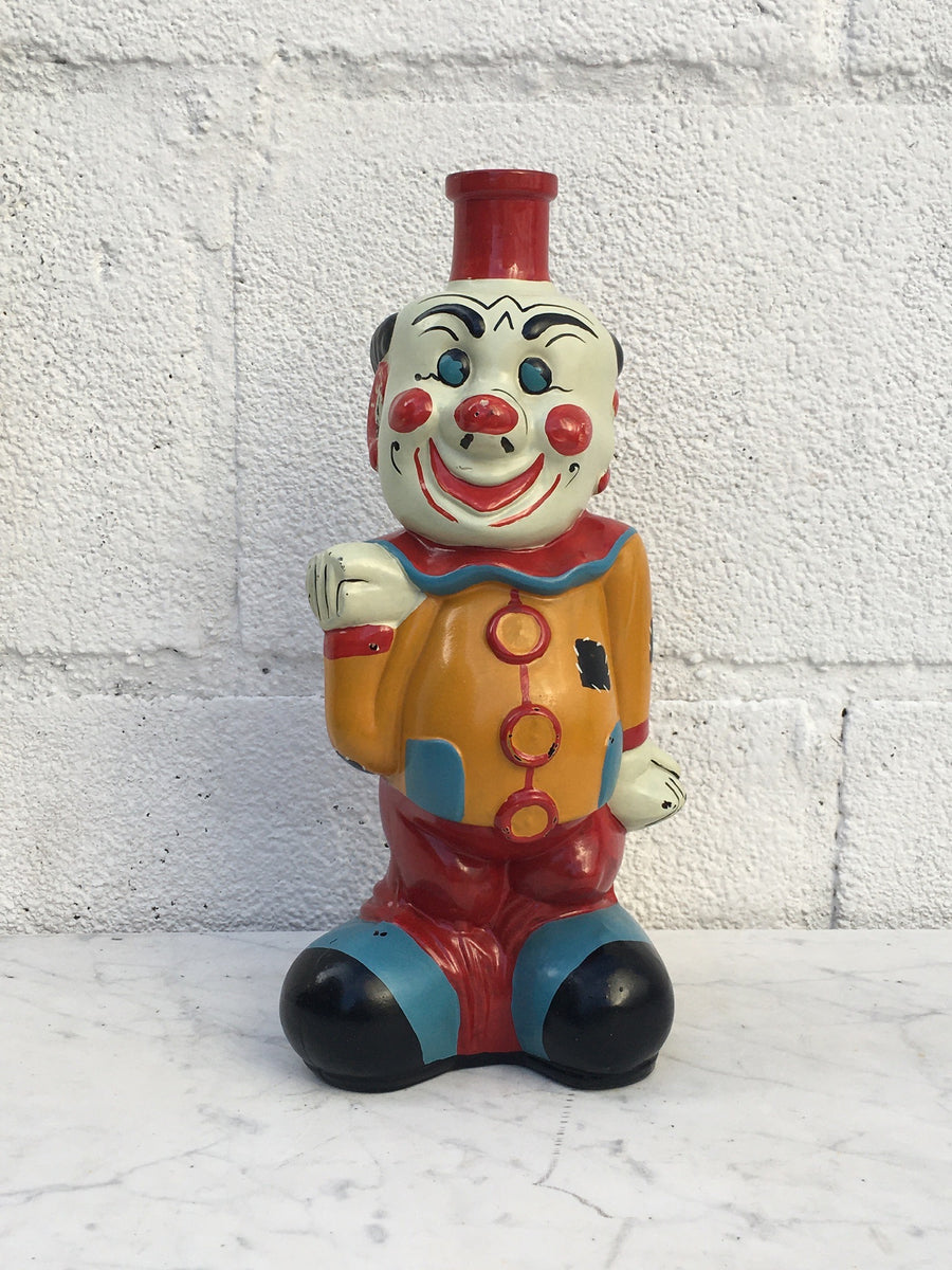 Vintage 1950s Viarengo Torino Clown Italian Decanter Wine Bottle - Sea ...